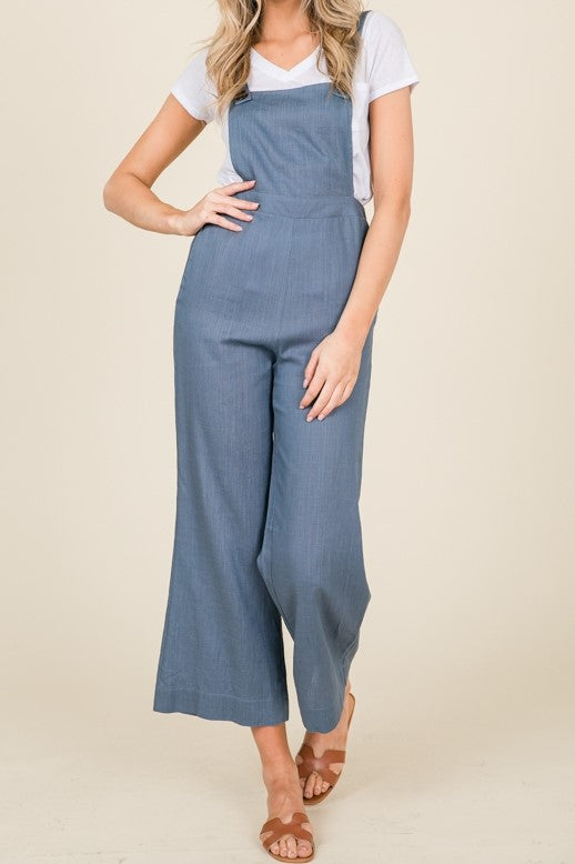 Chambray Blue Linen Capri Style Overalls (Small) – Lilli & Yve